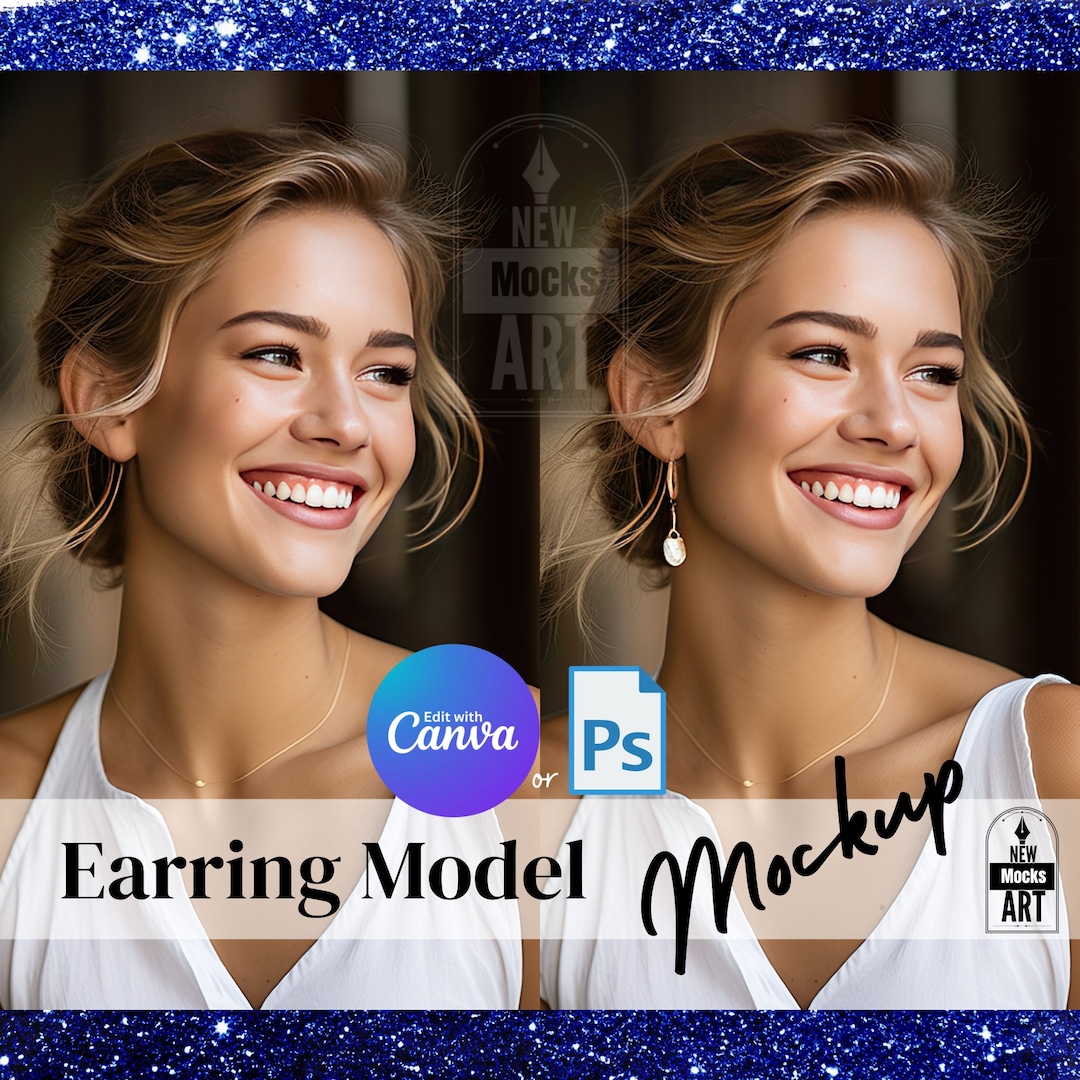 Earring Mockup Model Jewelry Mockup Female Models Earring Mockups ...