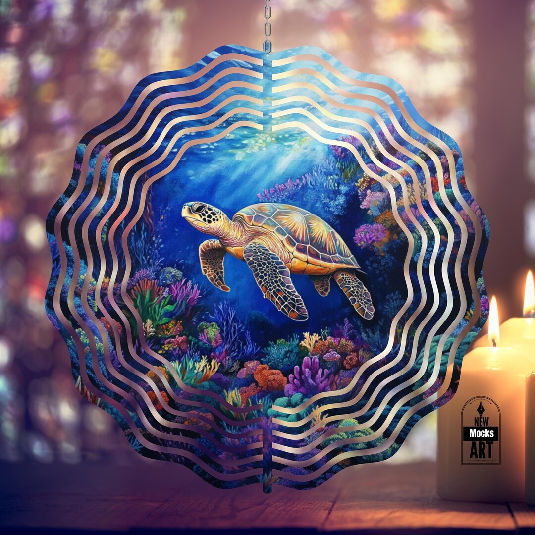 Sea Turtle Wind Spinner PNG, Ocean Wind Spinner Design, Marine Life ...