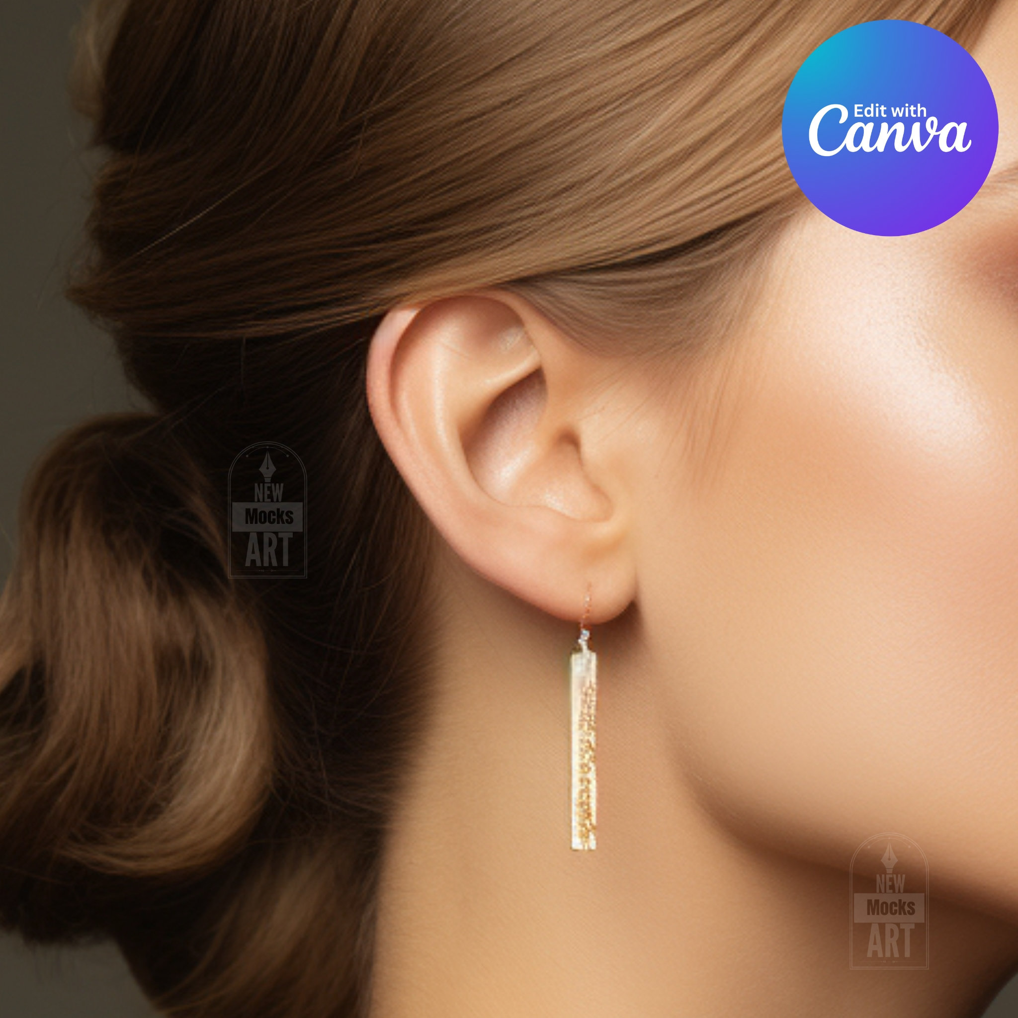 Earring Mockup Model Jewelry Mockup Female Models Earring Mockups ...