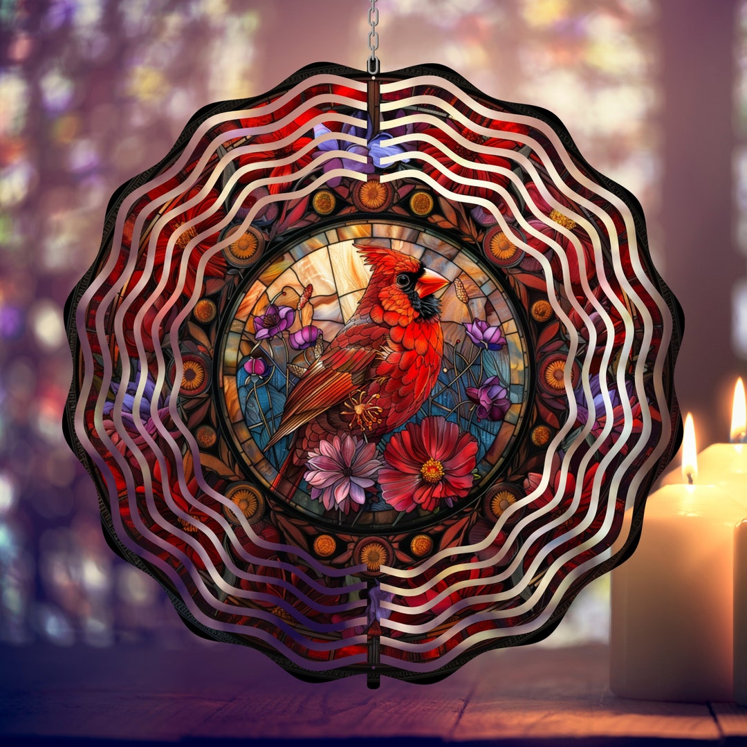 Red Bird Cardinal Wind Spinner PNG Yard Decor Sublimation Wind Spinner ...