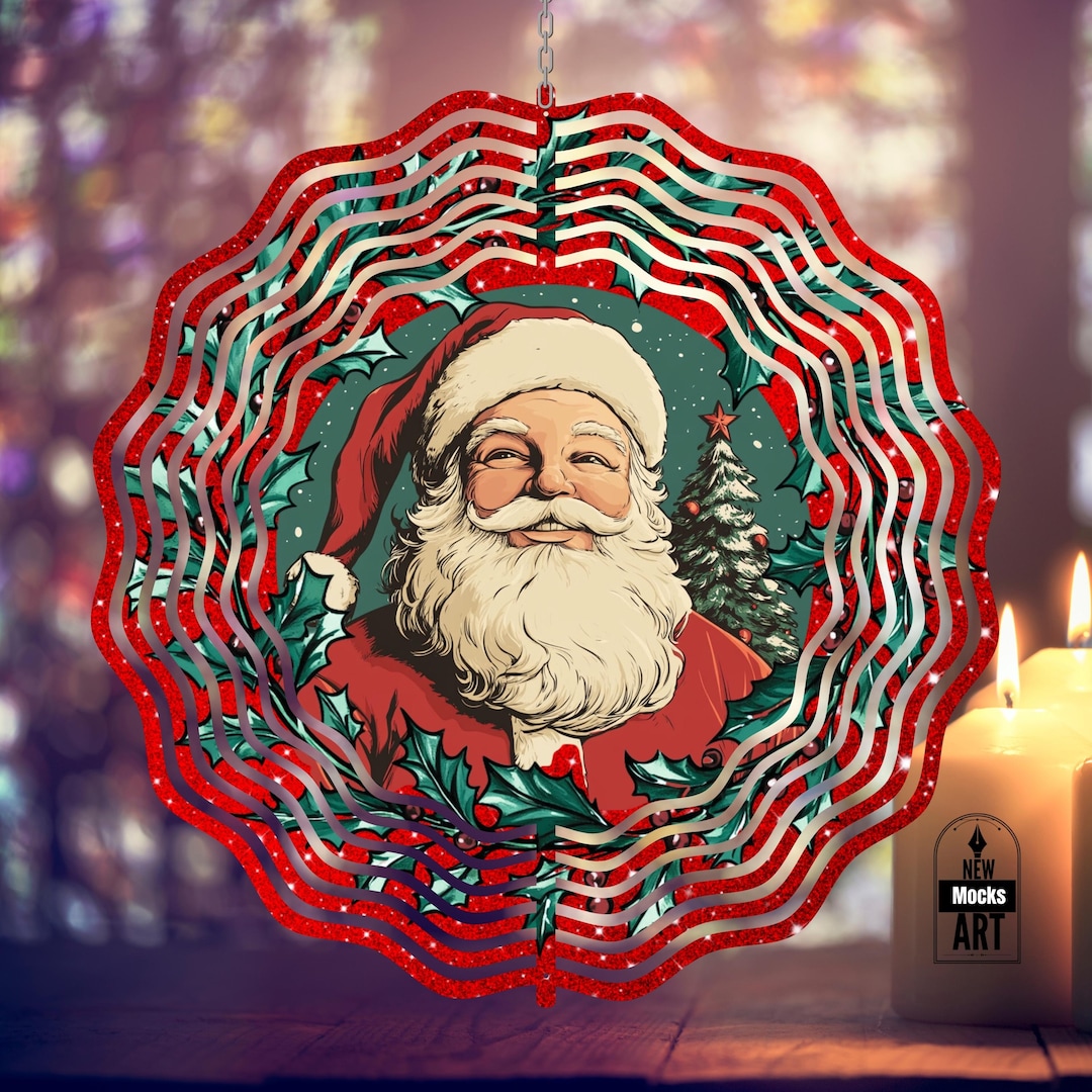 Santa Claus Wind Spinner PNG Merry Christmas Garden Spinner Santa ...