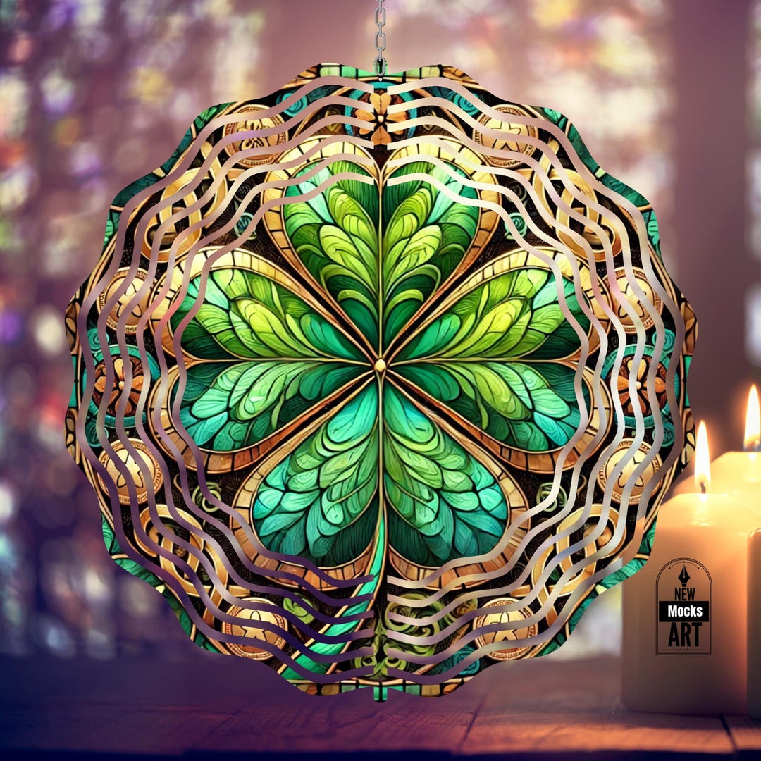 St Patrick's Day 4 Leaf Clover Wind Spinner Shamrocks Wind Spinner ...