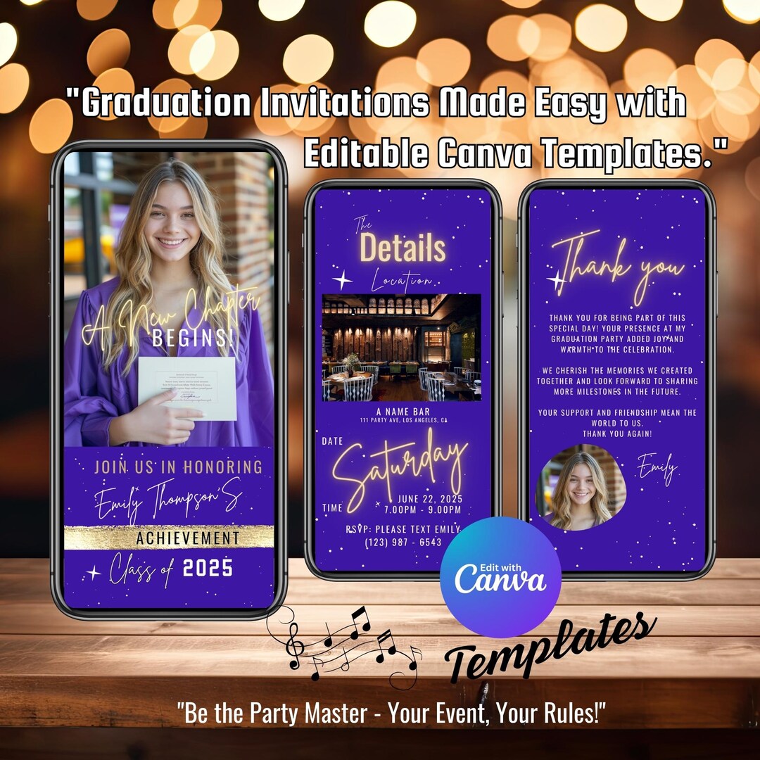 Graduation Invitation Video Digital Grad Party Invite Class of 2025 ...