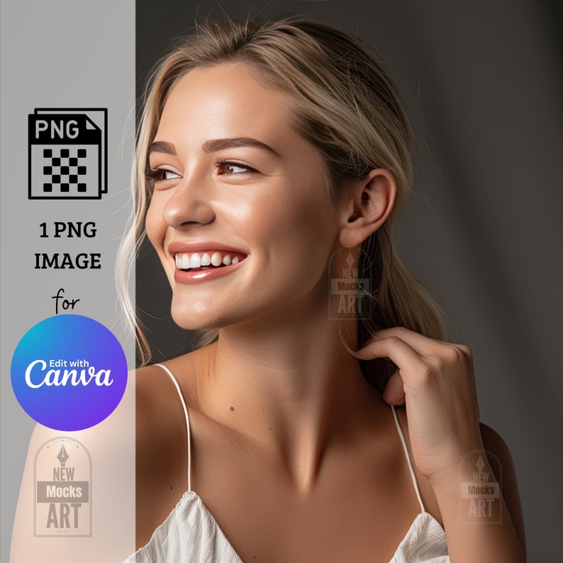 Earring Mockup Model Jewelry Mockup Female Models Earring Mockups ...