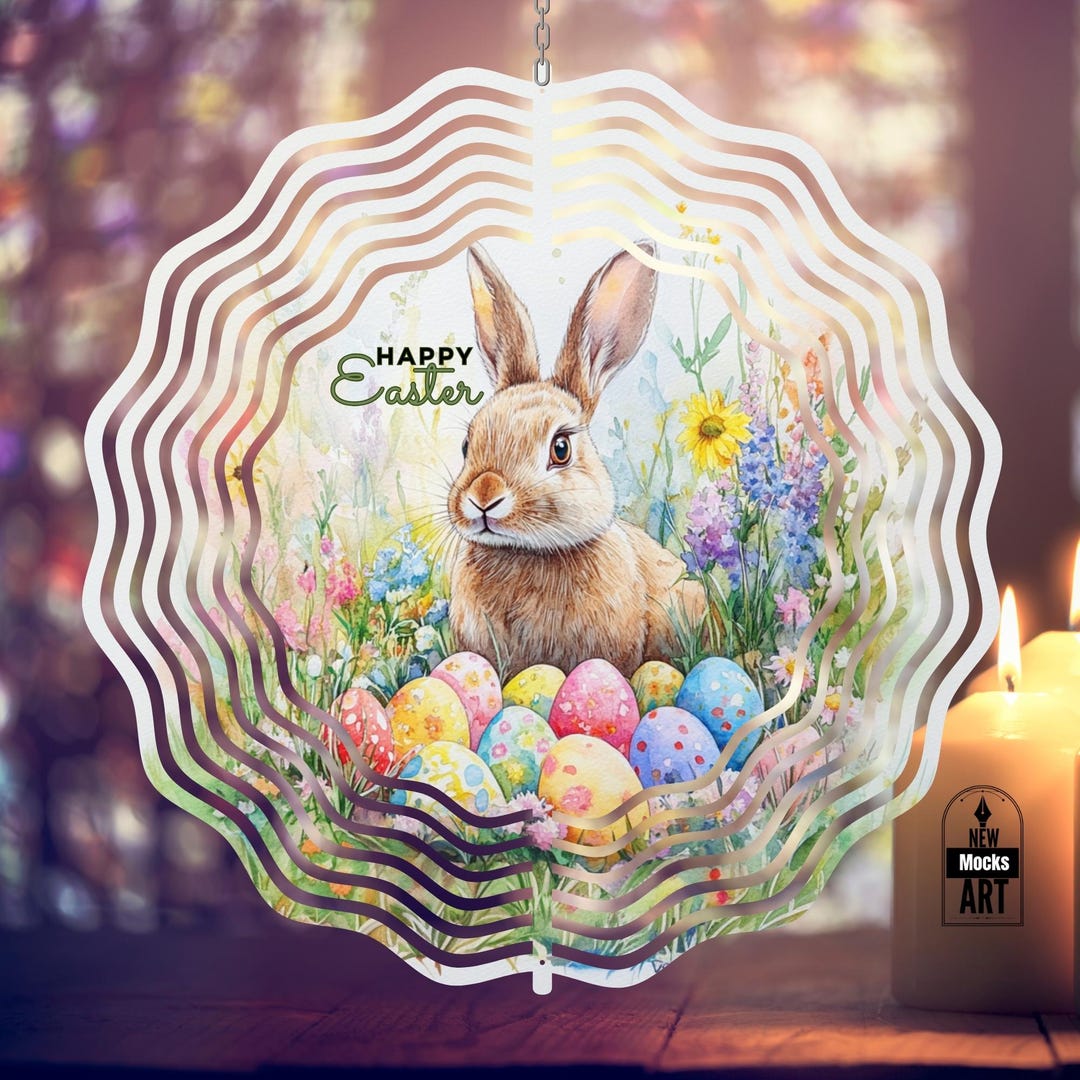 Rabbit Easter Day Wind Spinner Png Happy Easter Rabbit Wind Spinner ...