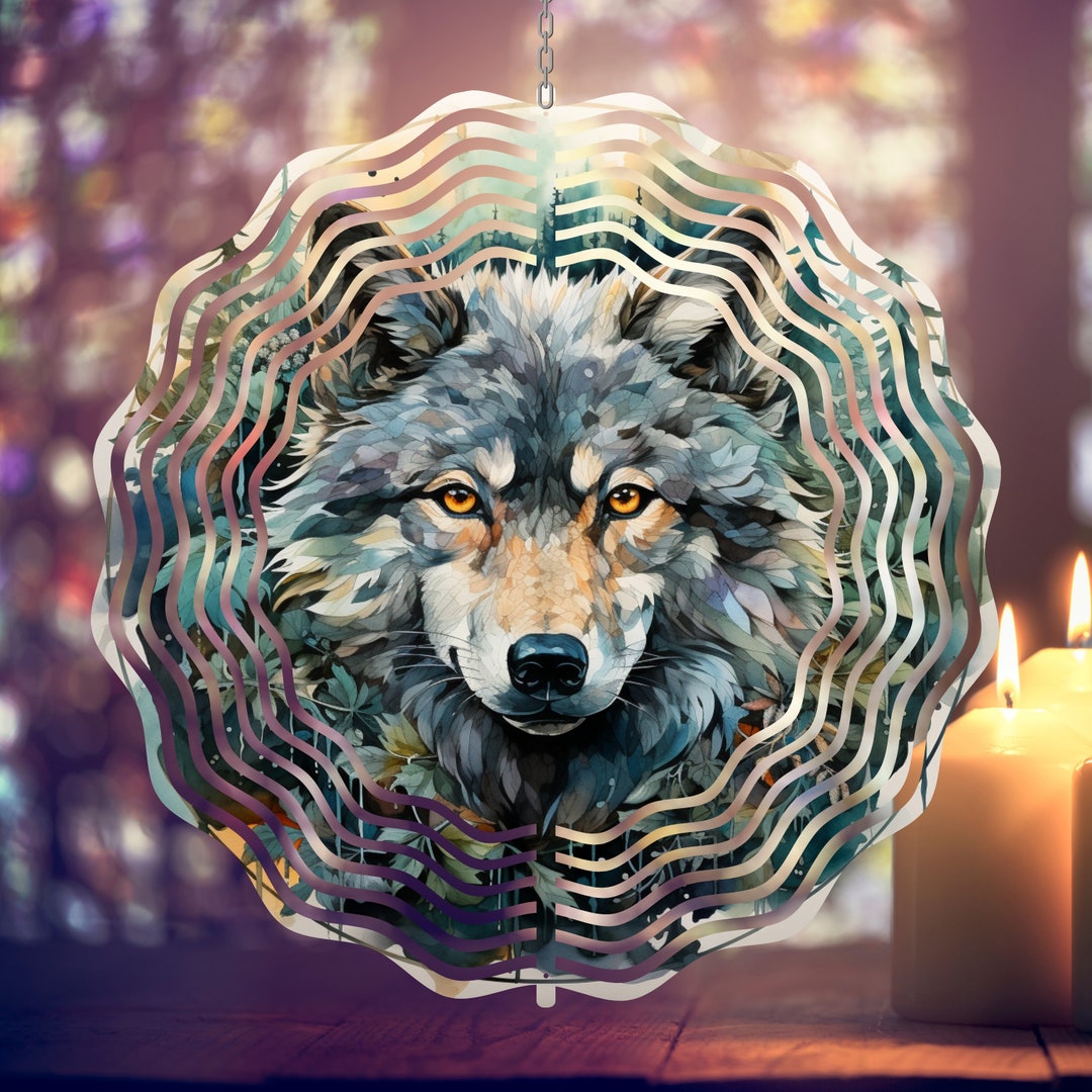 Wolf Wind Spinner PNG Forest Wolf Paint Spinner Garden Spinner Yard ...
