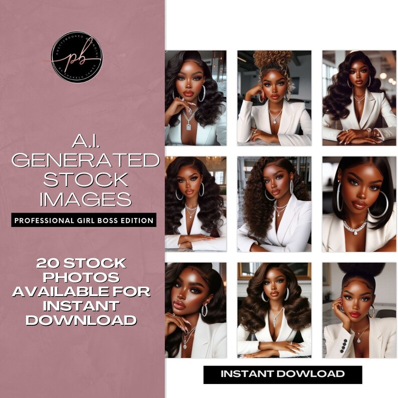 Girl Boss Stock Images - African American Beauty Model, Branding, Fashion, Professional, Luxe ...