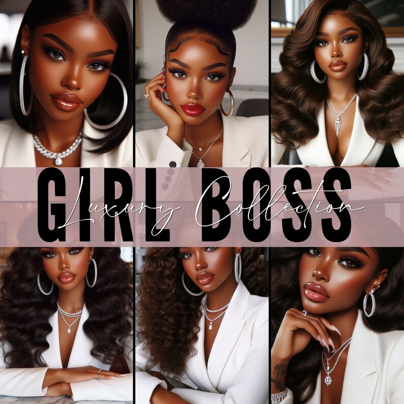 Girl Boss Stock Images - African American Beauty Model, Branding, Fashion, Professional, Luxe ...