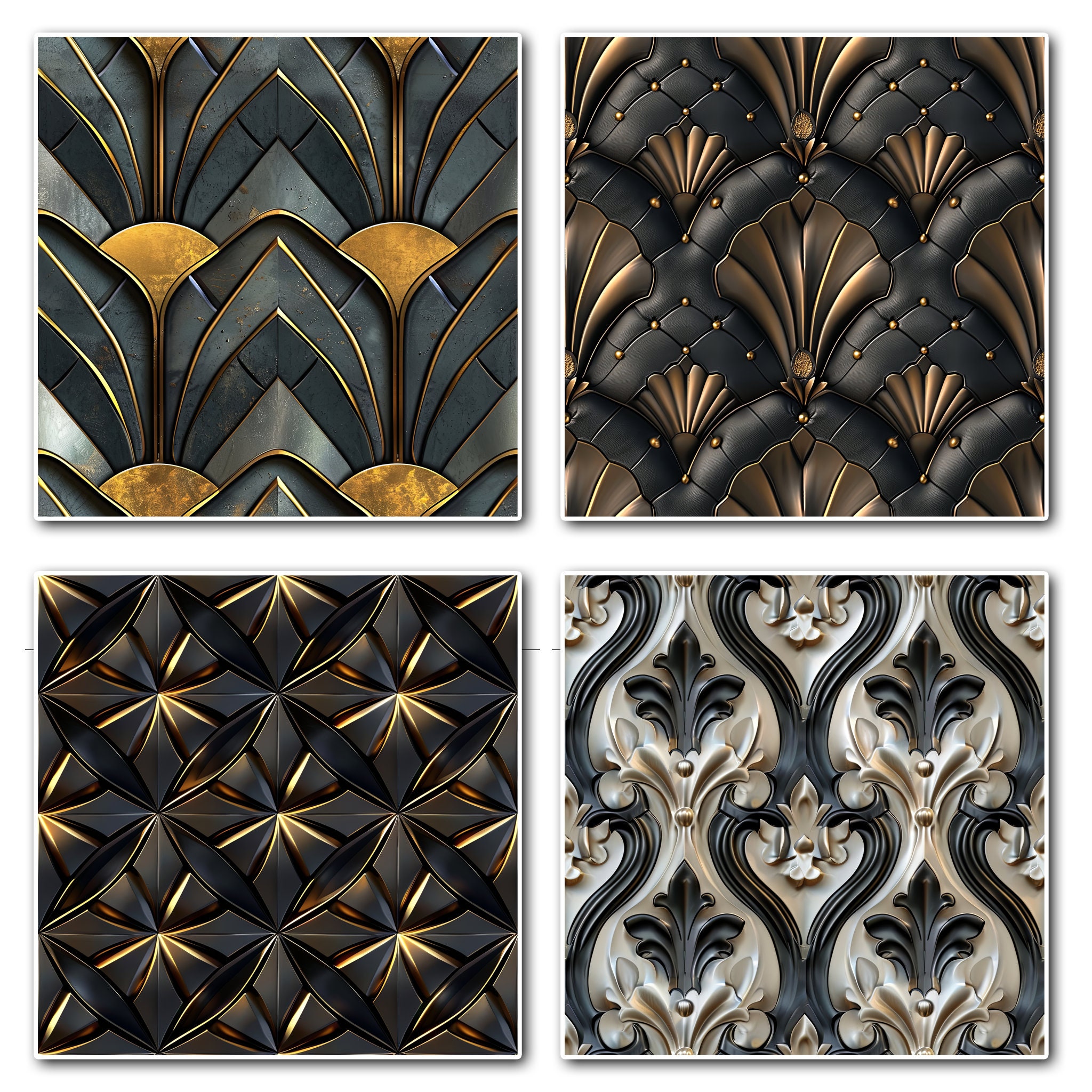 3D Seamless Pattern Pack, 250 PNG Files Mega Bundle, Instant Download ...