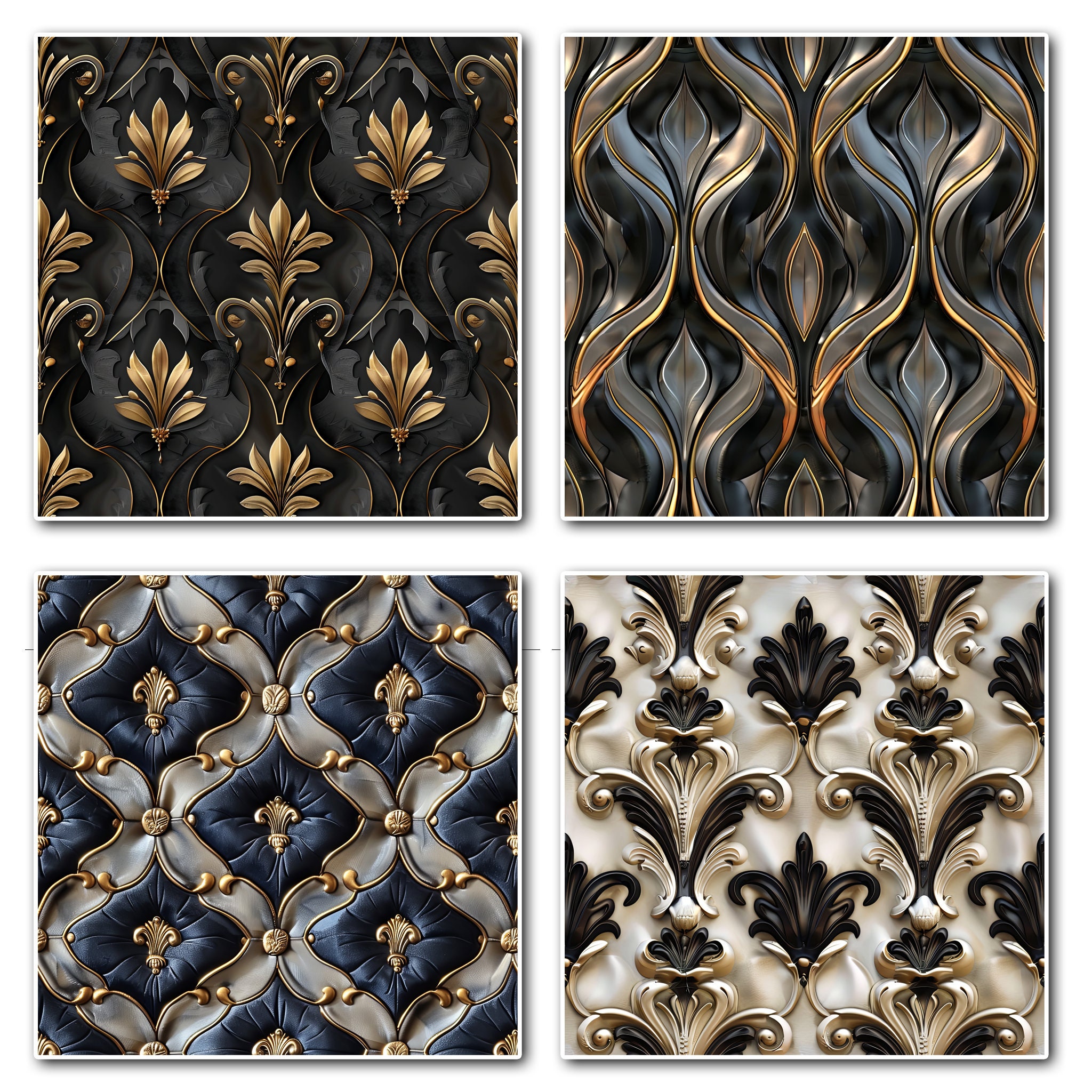 3D Seamless Pattern Pack, 250 PNG Files Mega Bundle, Instant Download ...