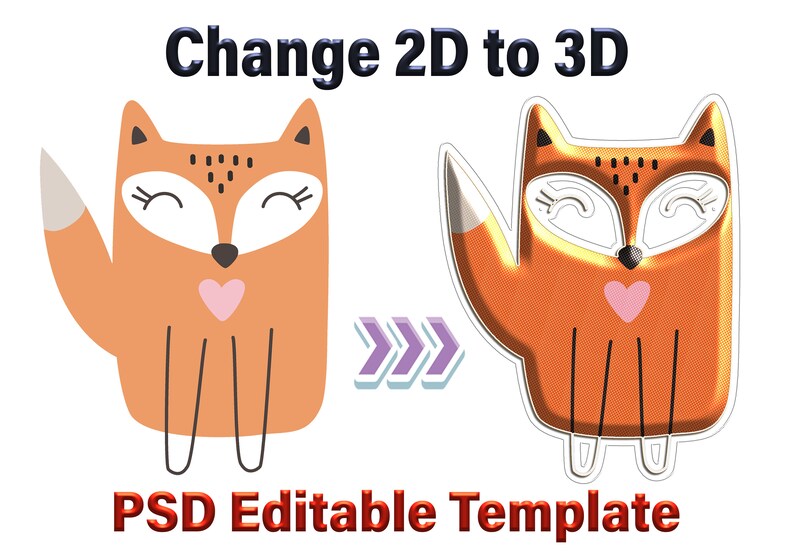 Change 2D to 3D, PSD Editable Template, It's Very Easy, High Resolution ...