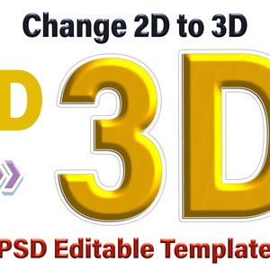 Change 2D to 3D, PSD Editable Template, It's Very Easy, High Resolution ...