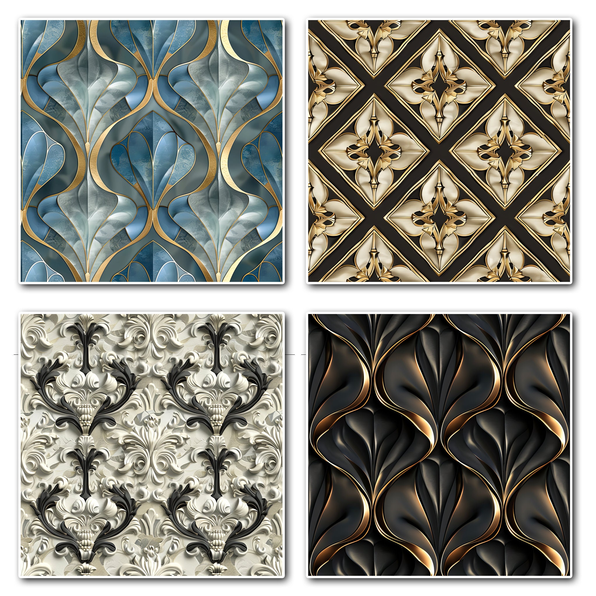 3D Seamless Pattern Pack, 250 PNG Files Mega Bundle, Instant Download ...