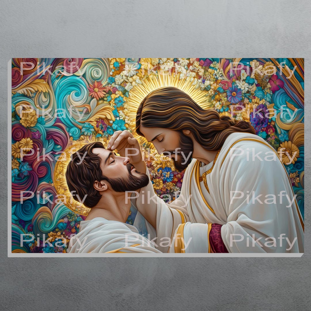 Personalized Jesus Heals the Blind Man, Christian Art, Christian Jesus ...