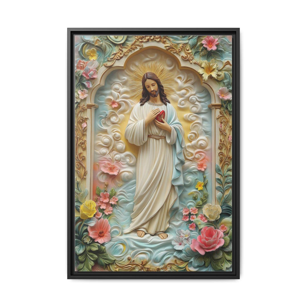 Premium Christian Jesus Painting, Bible Verse Large Christian Wall Art ...