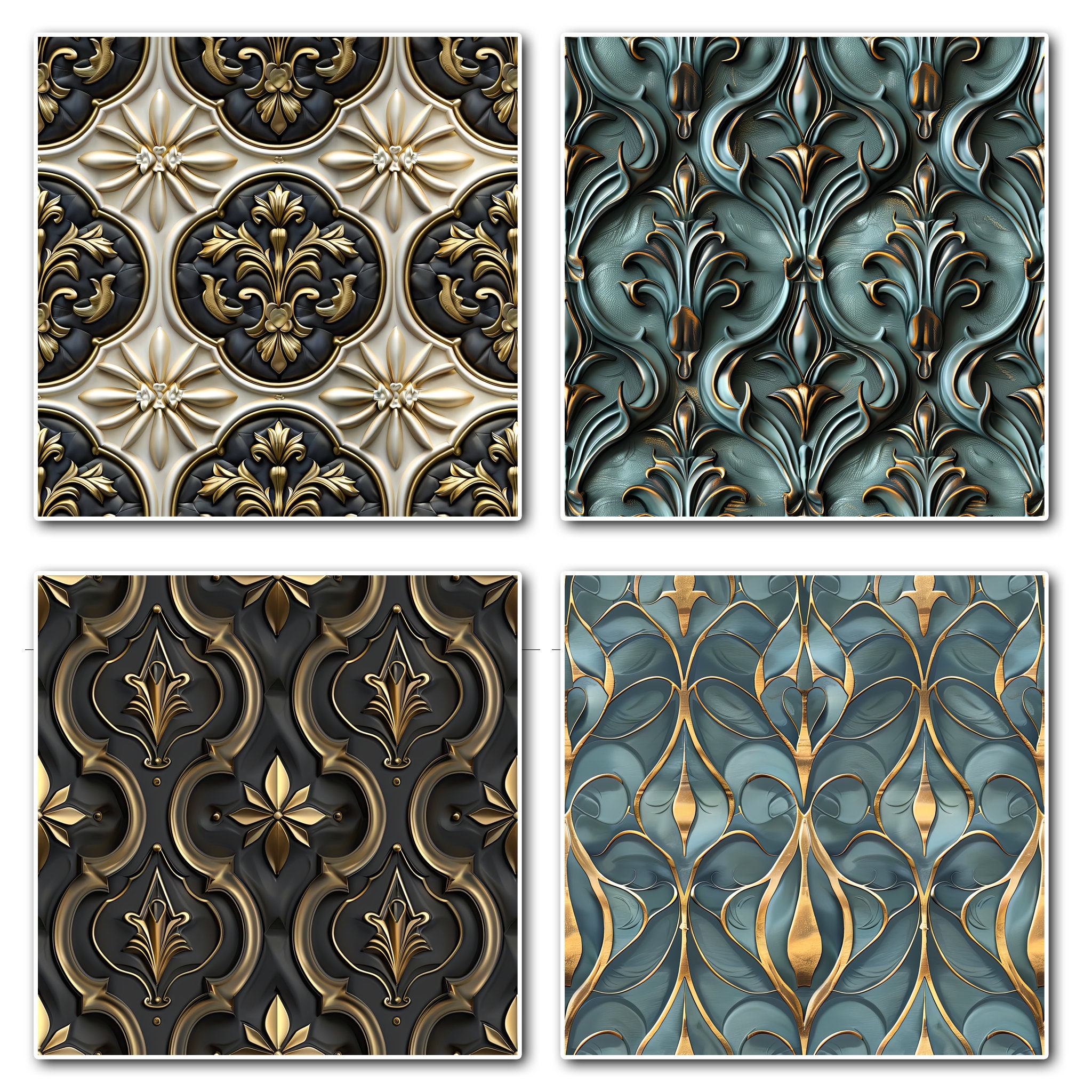 3D Seamless Pattern Pack, 250 PNG Files Mega Bundle, Instant Download ...