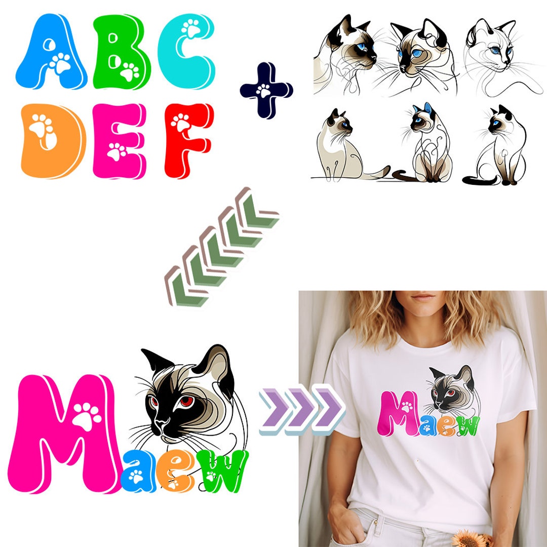 Funny Cat PNG Bundle, Cat PNG, Kitten PNG, Pets Font Png, Cat Font Png ...