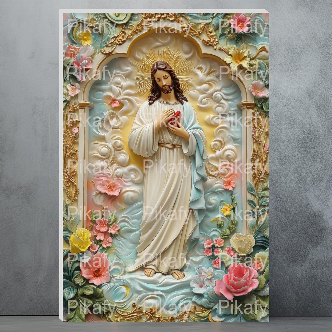 Personalized Premium Christian Jesus Painting, Bible Verse Large ...