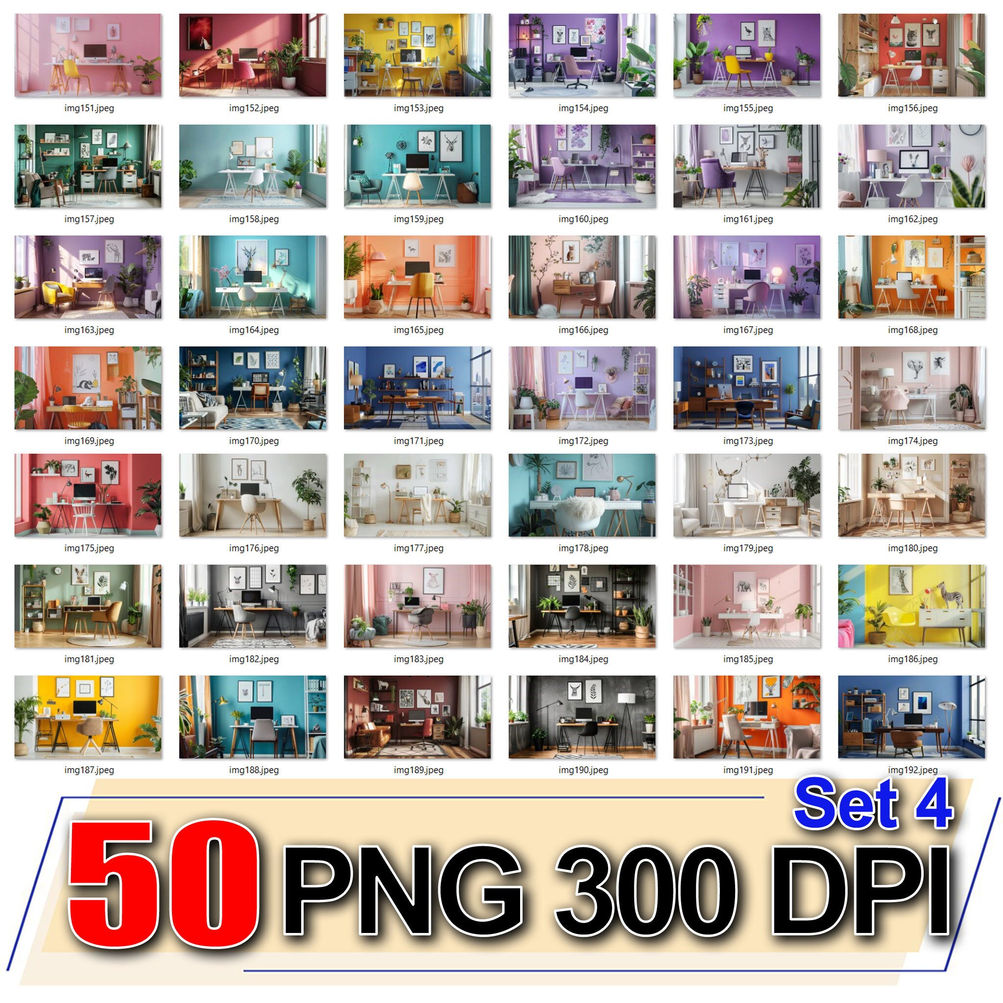 Interior Living Room Design Set 4, 50 PNG Files Mega Bundle, Instant ...