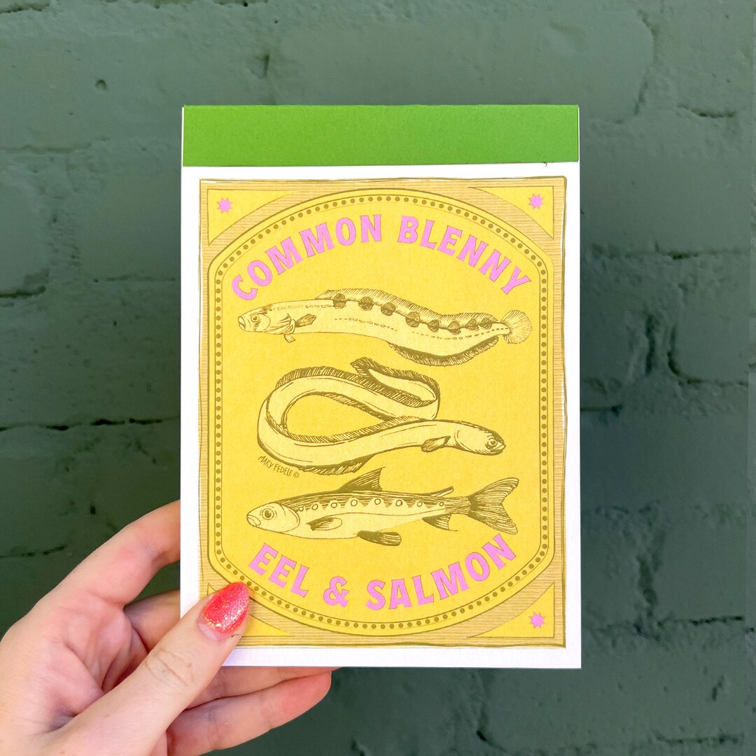 Common Blenny, Eel & Salmon Notepad | Fish Notepad - Etsy