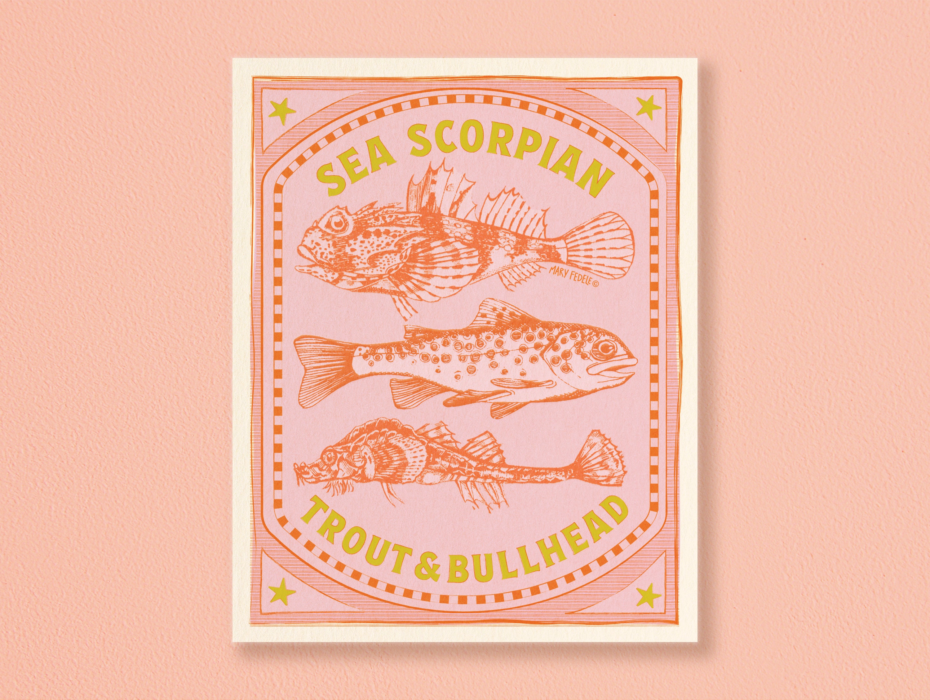 Sea Scorpion, Trout & Bullhead Art Print | Fish Wall Art Print - Etsy