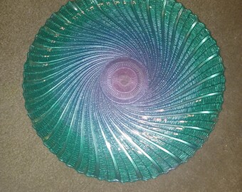 Hand Painted Large Glass Plate - Etsy