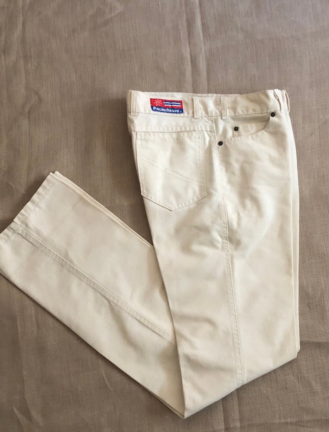 Men's Vintage 1970's Pj's Jeans Sydney Size 32 off White Canvas Jeans ...