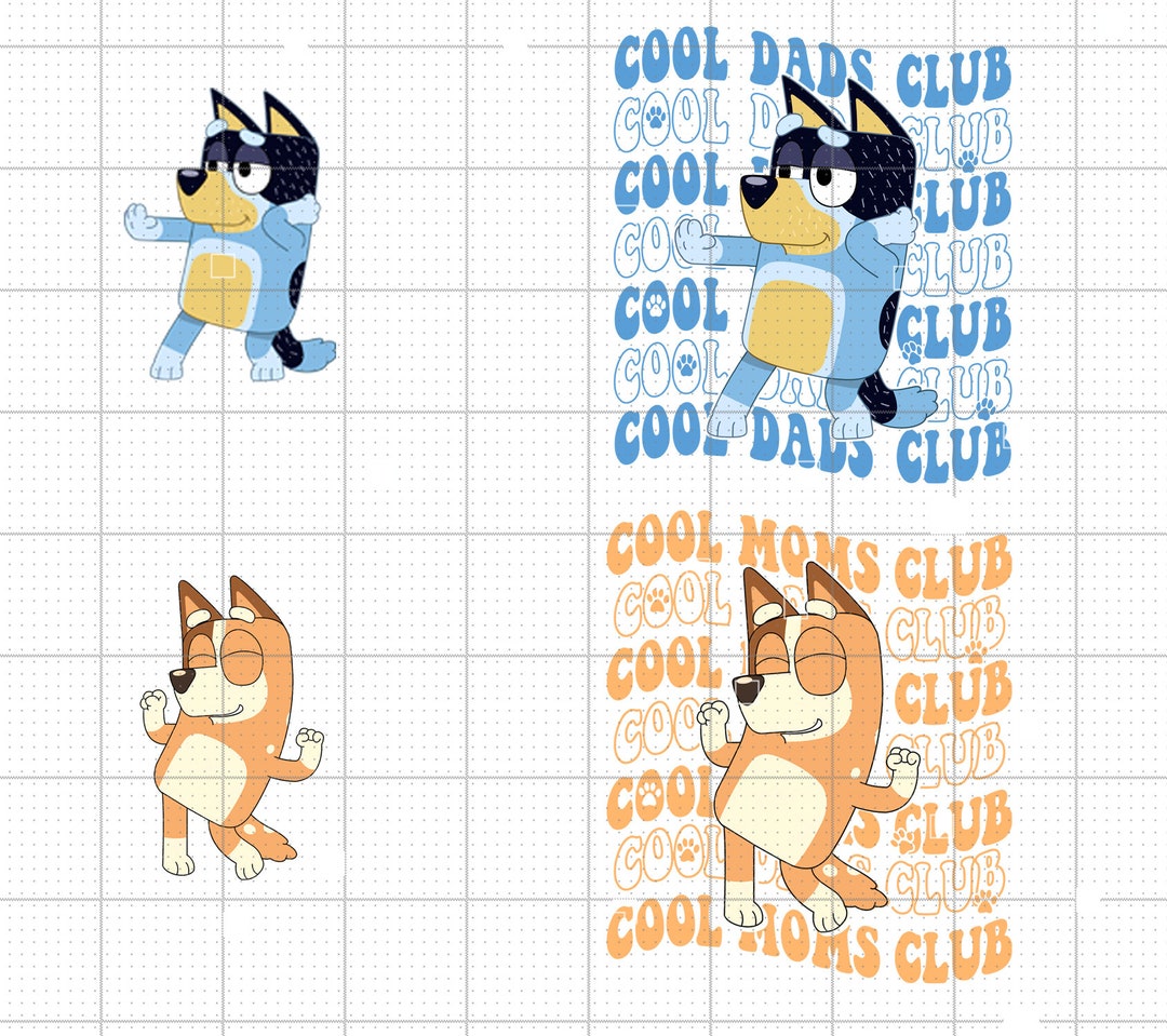 Bluey Cool Dads Club Png, Cool Moms Club Png, Bluey Birthday Png, Bingo ...