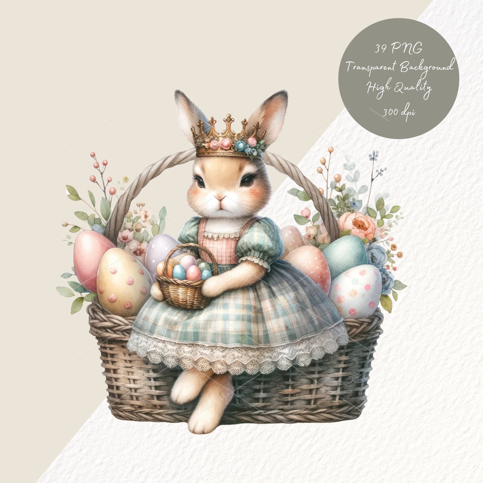 Easter Bunny Clipart PNG, Watercolor Easter Clipart, Cute Bunnies ...