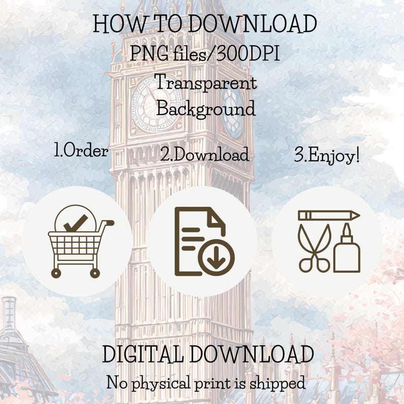 London Watercolor Clipart | British Travel Illustrations | London ...