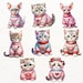 Watercolor Cute Cat Valentine Clipart, Valentines Day Clipart, Cat PNG ...