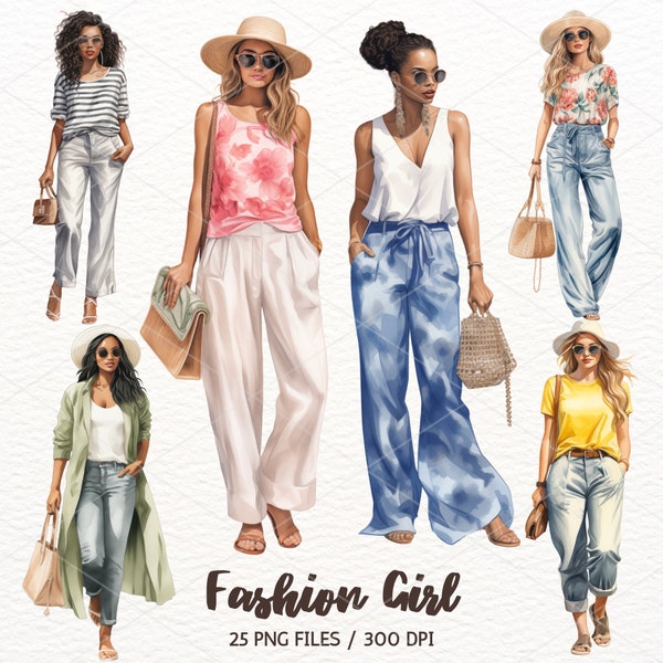 Fashion Girl Clipart - Etsy