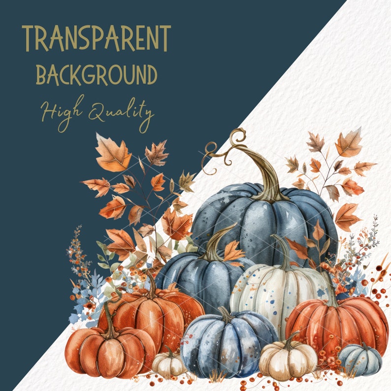 Watercolor Autumn Cottage Clipart: Cozy Fall PNG Graphics (digital ...