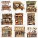 Watercolor Boho Coffee Clipart: Coffee Shop PNG Stickers (commercial ...