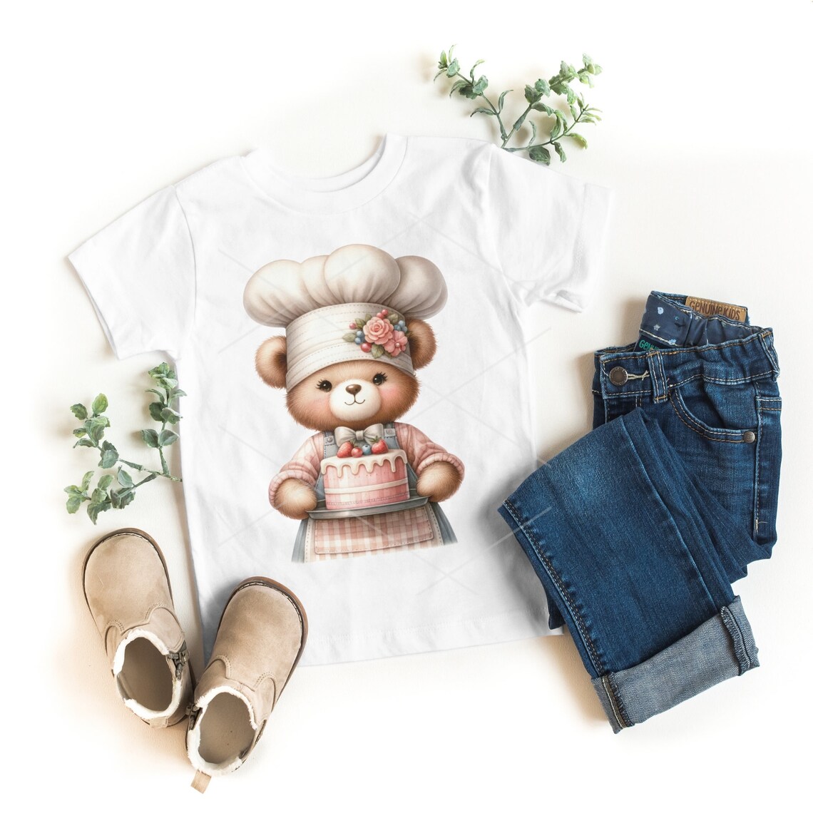 Chef Teddy Bear Watercolor Clipart, Nursery Clipart, Card Making, Cute ...