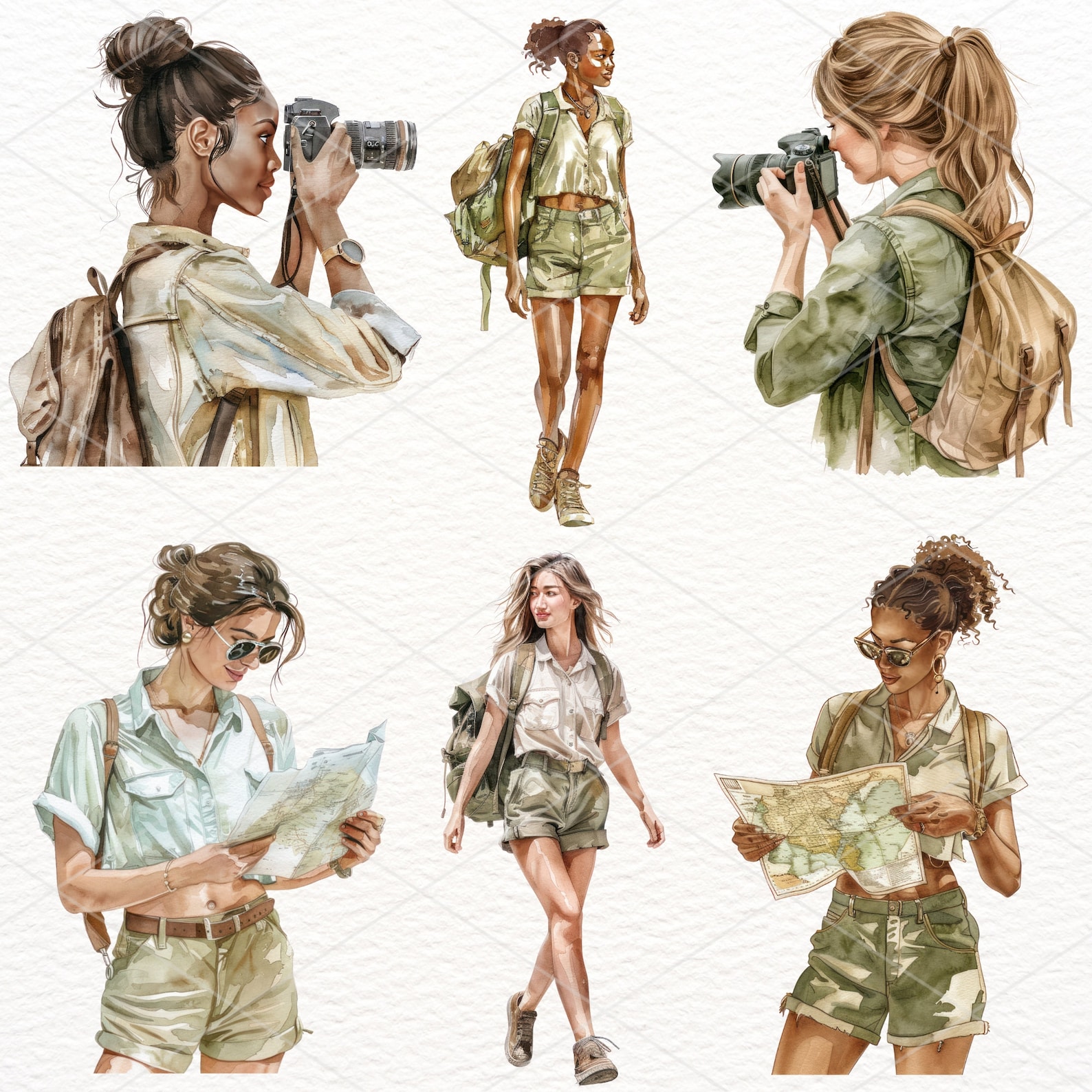 Watercolor Road Trip Clipart, Summer Elements, Travel Graphics ...