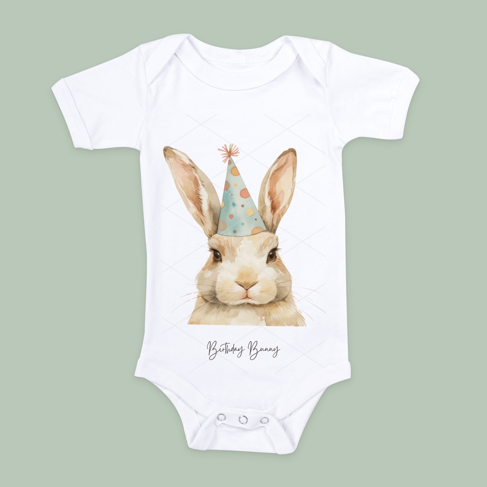 Watercolor Birthday Bunny Clipart, Birthday Rabbit Clipart, Cute ...