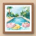 Watercolor Pool Party Clipart: Summer Beach Graphics (digital Stickers ...
