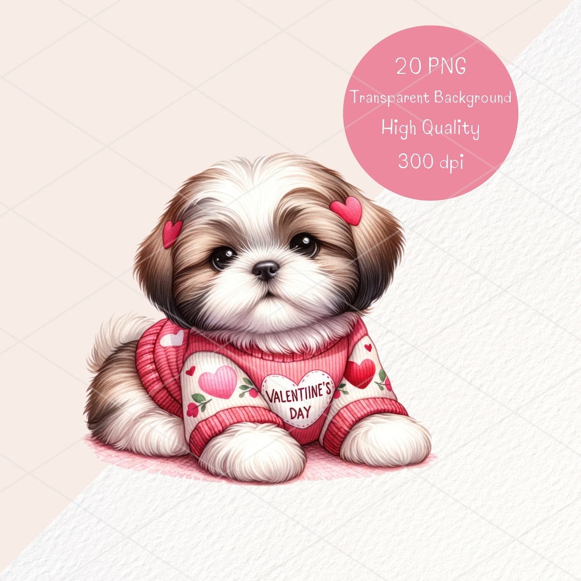 Cute Dogs Valentine Watercolor, Valentine Dogs Clipart, Puppy ...