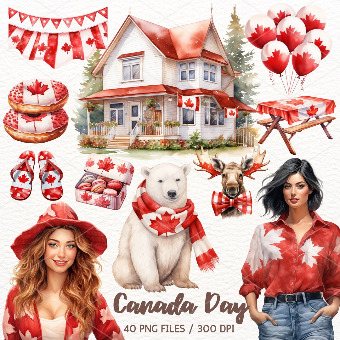 Canada Day Clipart, Canada Day PNG, Watercolor Clipart, 1st of July ...
