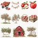 Watercolor Apple Farm Clipart: Summer Fruits Graphics (instant Download ...