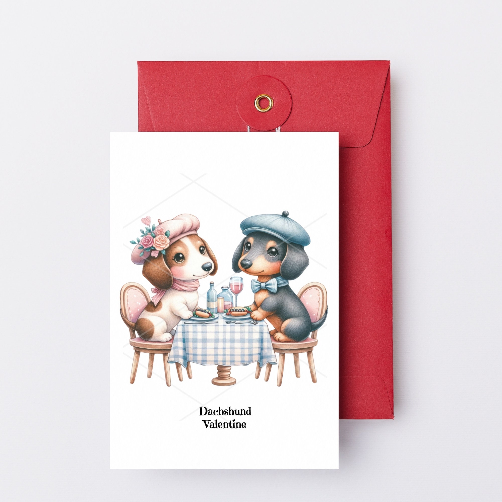 Dachshund Valentine Watercolor Clipart, Valentine Dog PNG, Valentines ...