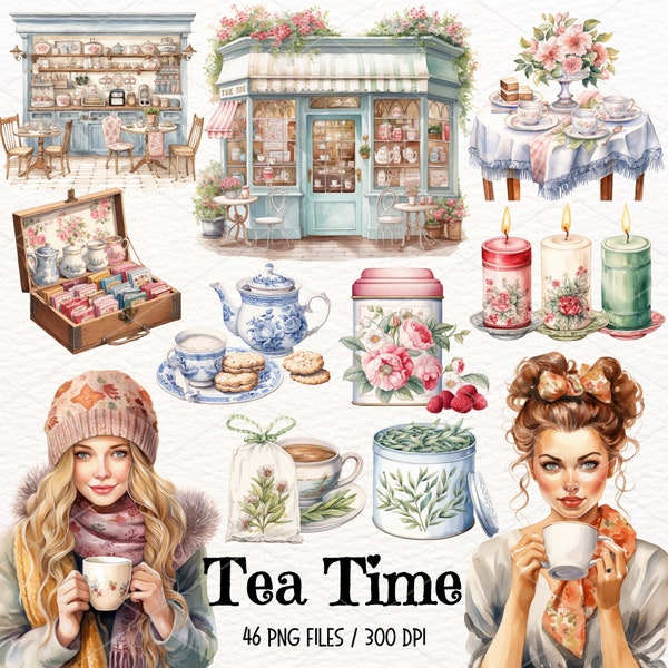 Tea Time Clipart - Etsy