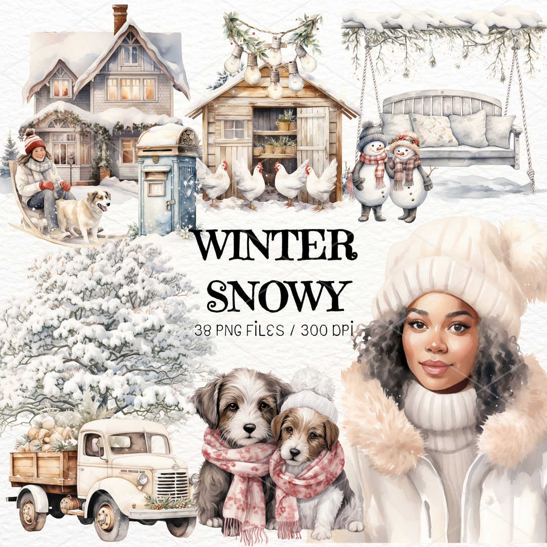 Watercolor Winter Clipart, Cozy Winter, Winter Wonderland, Scrapbooking ...