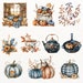 Watercolor Autumn Cottage Clipart: Cozy Fall PNG Graphics (digital ...