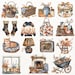 Watercolor Autumn Cottage Clipart: Cozy Fall PNG Graphics (digital ...