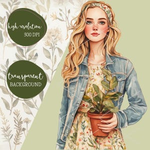 Watercolor Plant Lover Clipart, Potted Plants, Greenery Plants, House ...