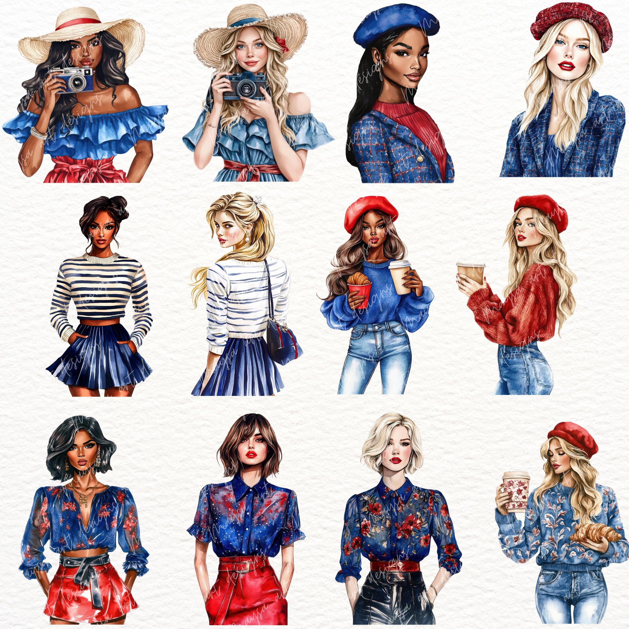 Watercolor Spring in Paris Clipart: Parisian Lifestyle PNG (digital ...