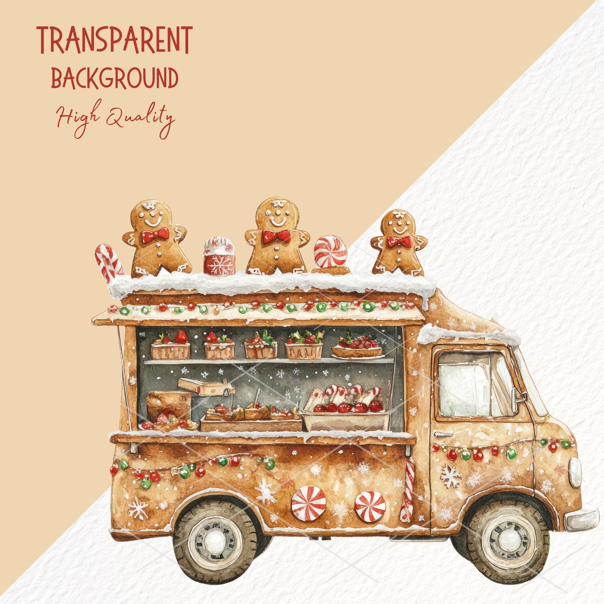 Watercolor Christmas Gingerbread Clipart: Holiday Cookie PNG (digital ...