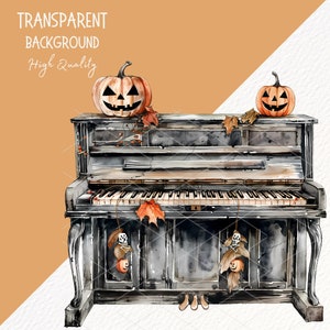 Watercolor Halloween Clipart, Reading, Haunted Library, Spooky, Creepy ...